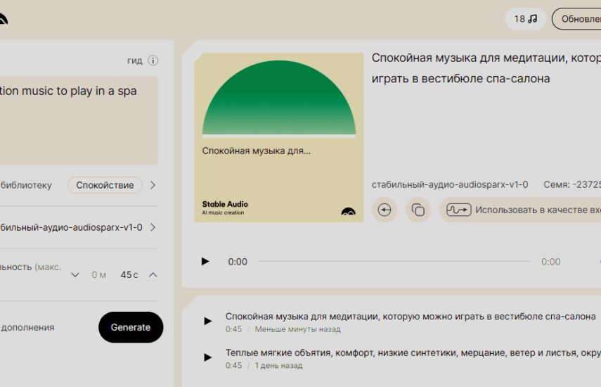 Stable Audio — AI музыка
